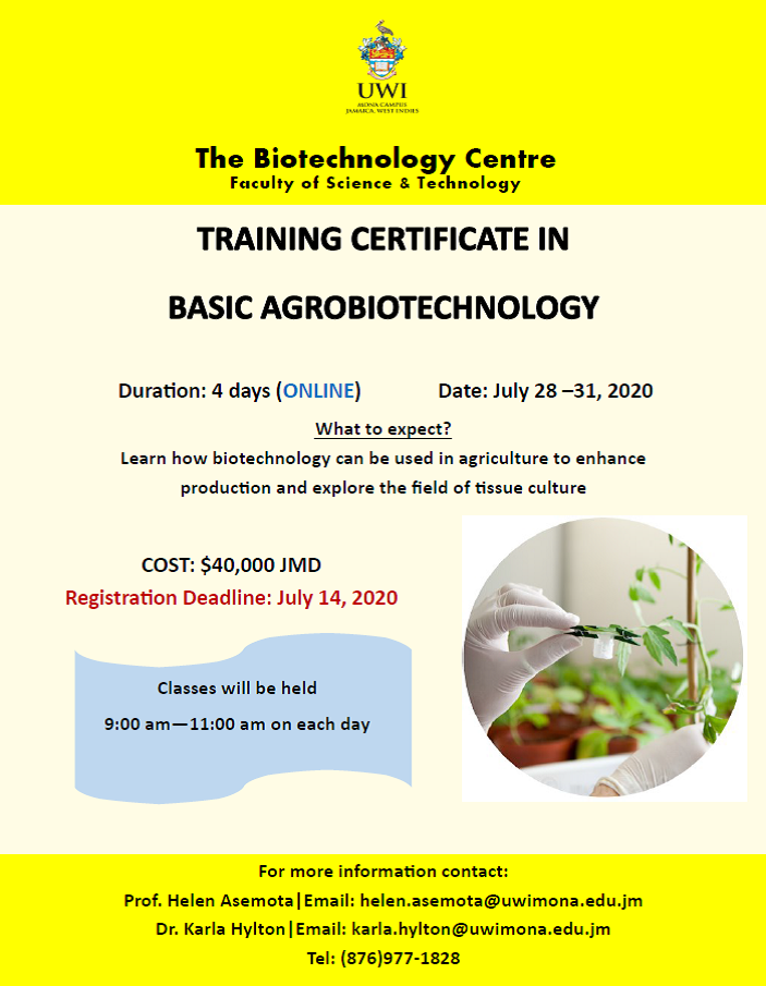 Biotechnology Centre Summer Training Courses | Certification in Basic ...