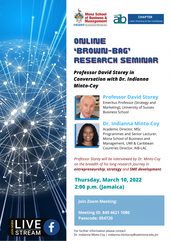 MSBM Brown Bag Research Seminar ft. Prof. David Storey | Mona School of ...