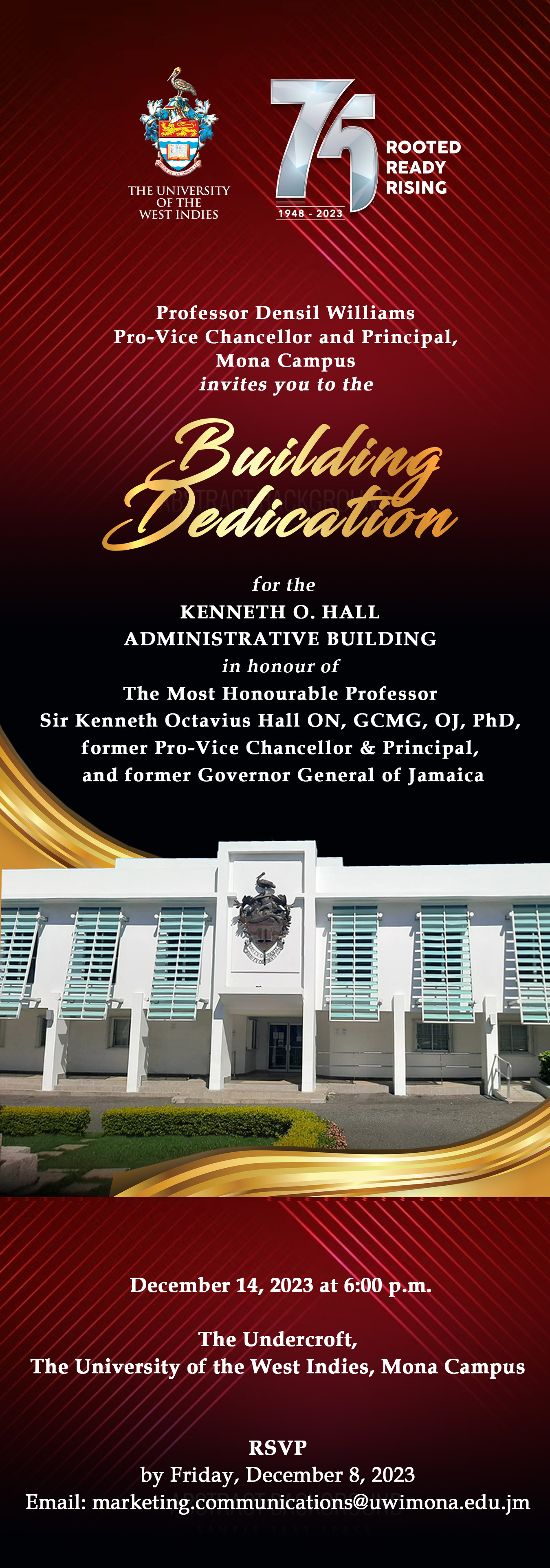 The Dedication of the Kenneth Hall Building | The University of the ...