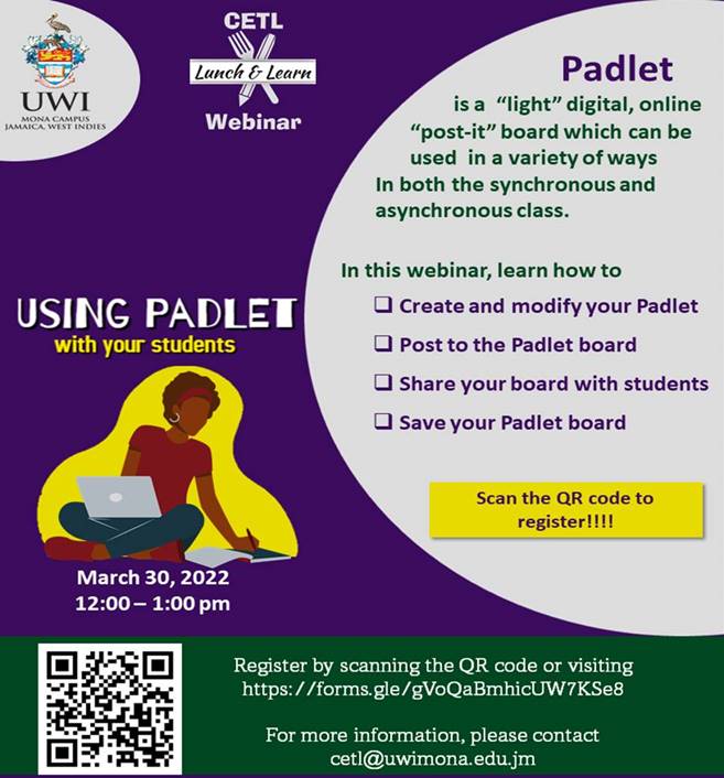 CETL's Lunch and Learn Webinar: Using Padlet with your Students | The ...