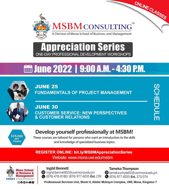 MSBM Appreciation Series | June offerings | The University of the West ...